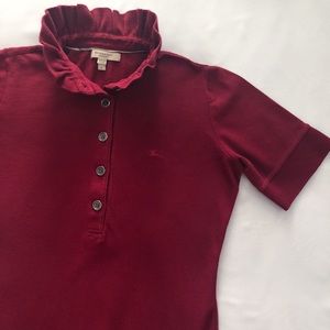 Burberry | Tops | Burberry Ruffle Collar Polo | Poshmark